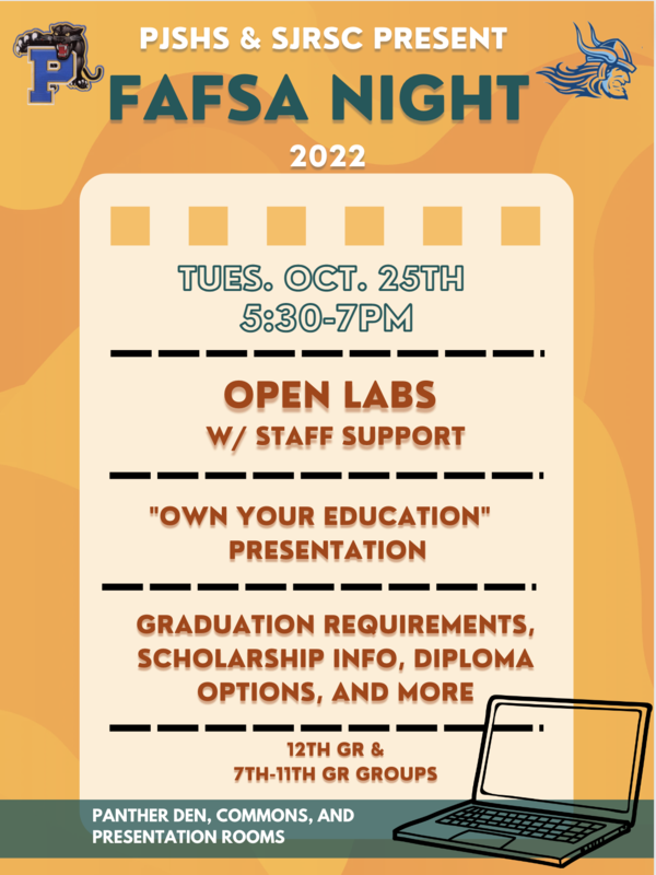 FAFSA Night Oct. 25th 5:30-7 pm | Palatka Jr.-Sr. High School